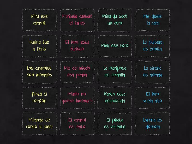 Frases con fonema /r/ - Fichas giratorias