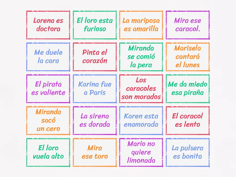 Frases con fonema /r/ - Flip tiles