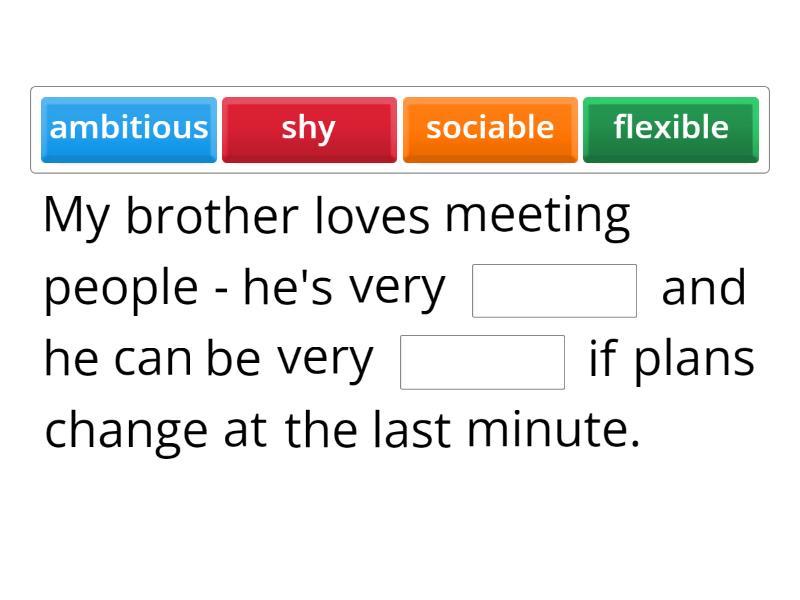 Describing character - Complete the sentence