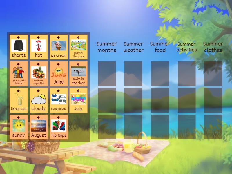 Summer holidays. - Group sort