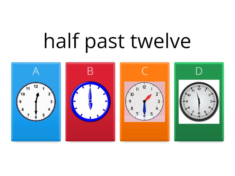 time - half past (analogue) - Quiz
