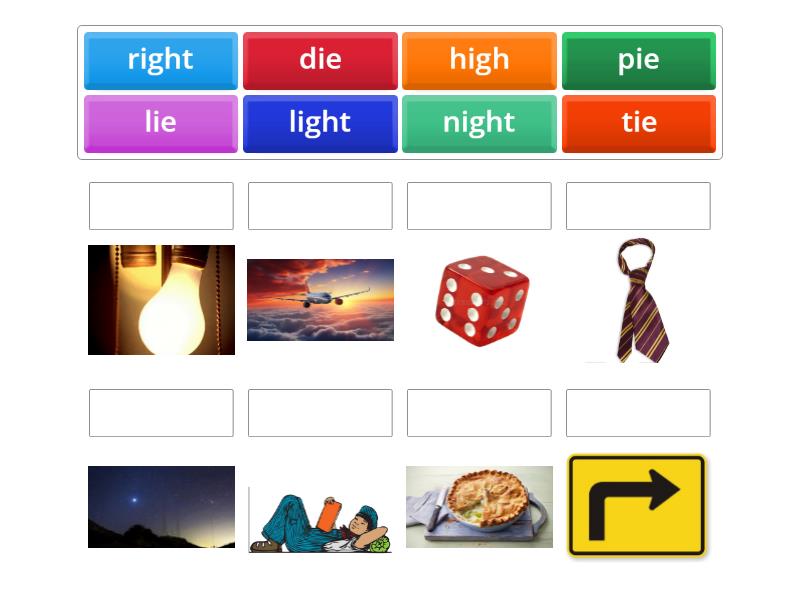 Oxford phonics 3 unit 6 igh ie - Match up