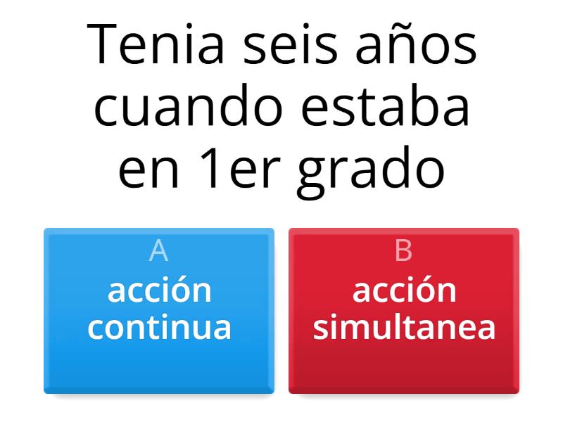 Acciones continuas y simultaneas - 6to Primaria - Cuestionario