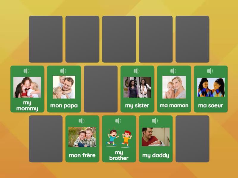Ma famille: Partie 2 - Matching pairs