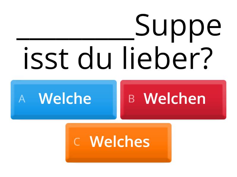 Welcher/Welche/Welches das Leben E12 Lebensmittel - Quiz
