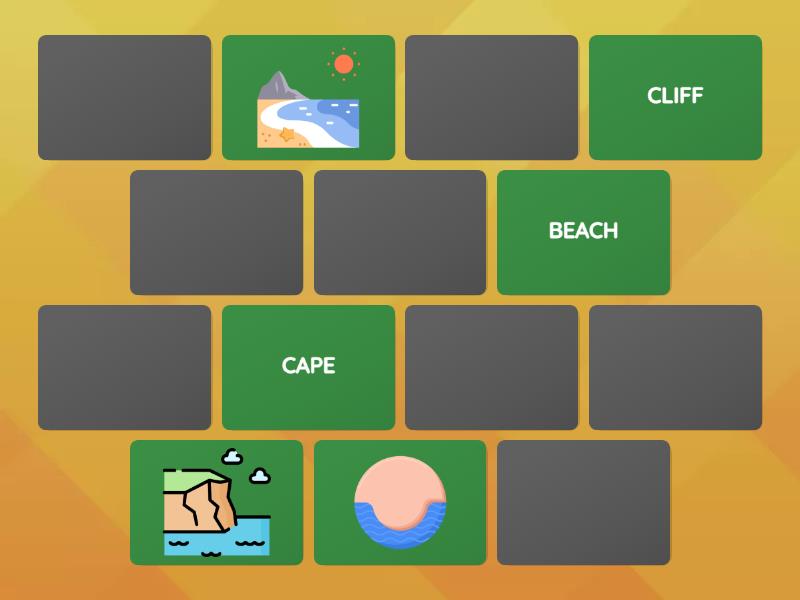 UNIT 4 - COASTAL LANDSCAPE - Matching pairs