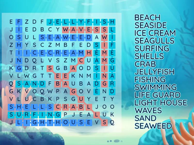 Seaside word search - Wordsearch