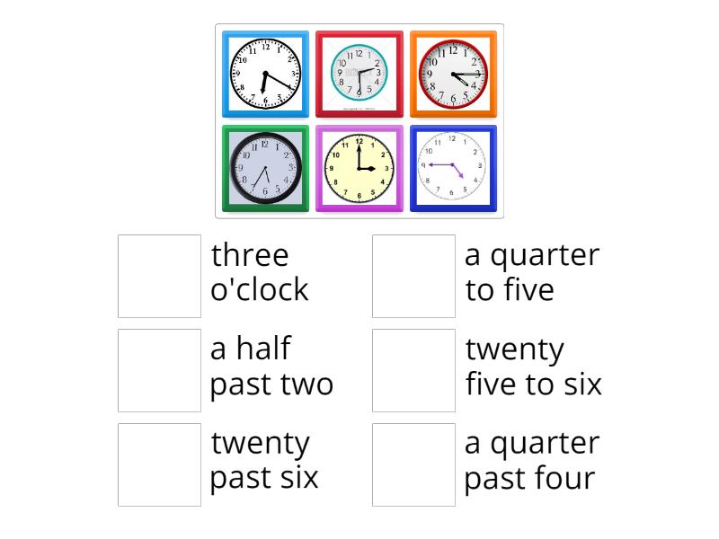 Telling time - Match up