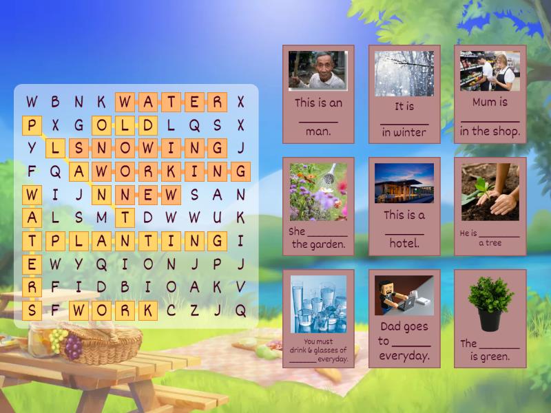 Oxford discover 1: words that are verbs and nouns - Wordsearch