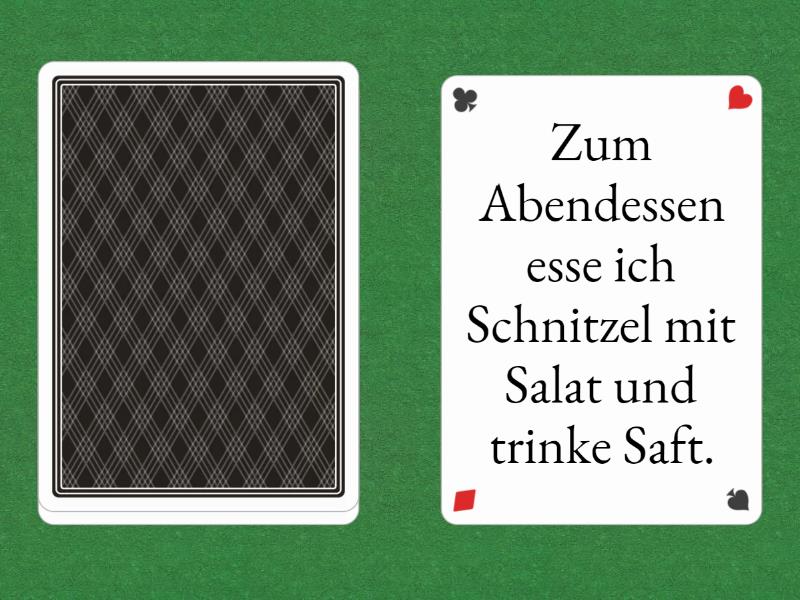 Essen und trinken - Speaking cards