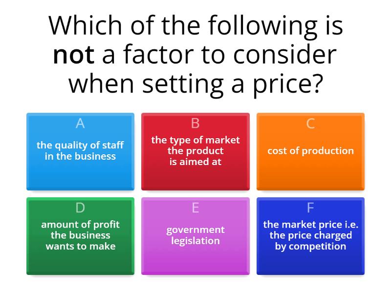 Product and Price - Quiz