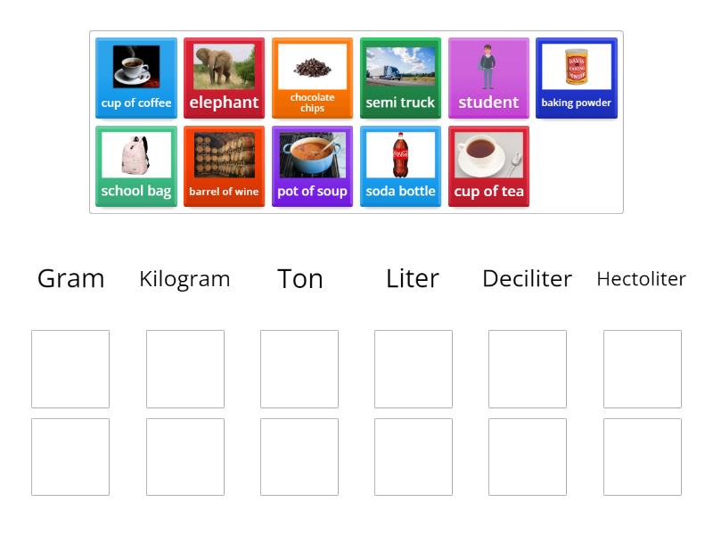 Sort the Objects by the Correct Measurement Unit - Group sort