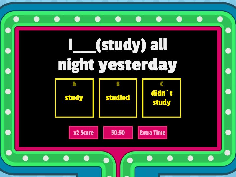 past simple - Gameshow quiz