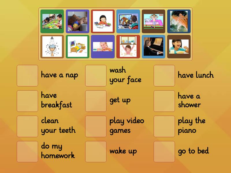 daily routines - Match up