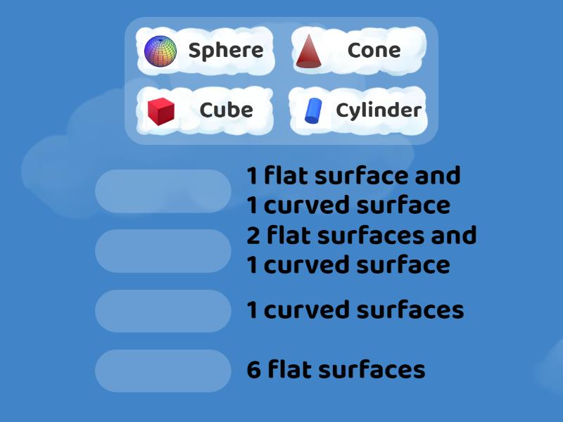 MATH - Grade 1 - 3D shapes (flat and curved) - Match up