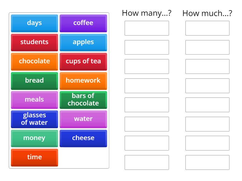 How much? How many? - Group sort