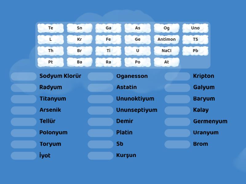 Elementler ve Sembolleri BÖLÜM 2 - Match up