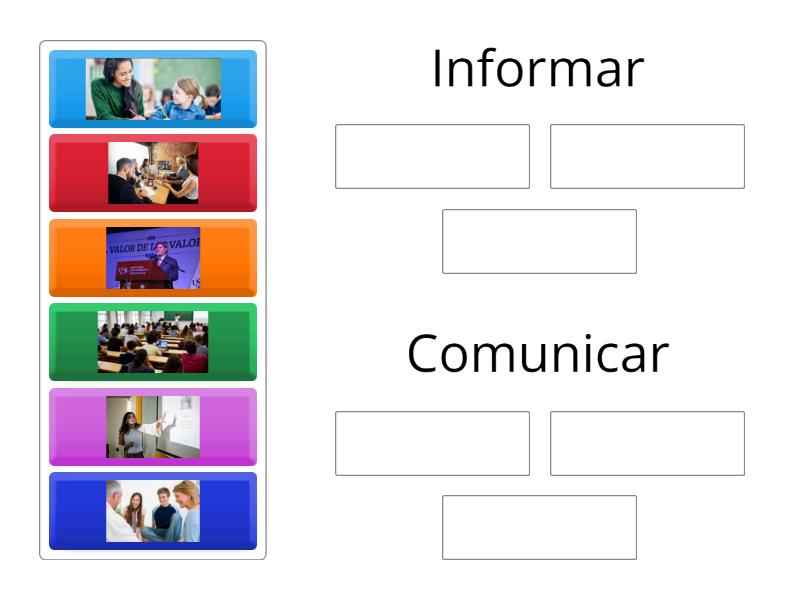 Diferencia entre informar y comunicar - Group sort