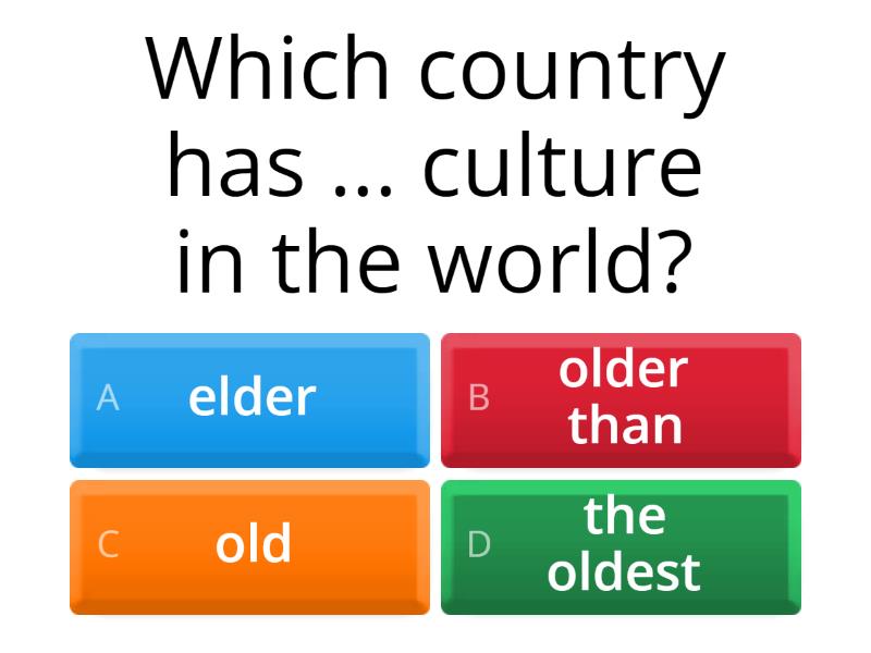 MULTIPLE CHOICE OF COMPARATIVE AND SUPERLATIVE - Quiz