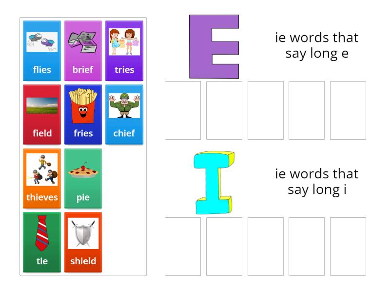 long i and long e spelled like ie - Group sort