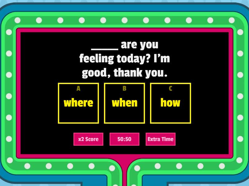 wh questions - Gameshow quiz
