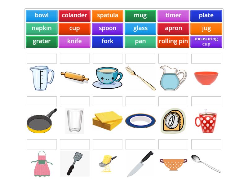 Kitchen utensils kid - Match up
