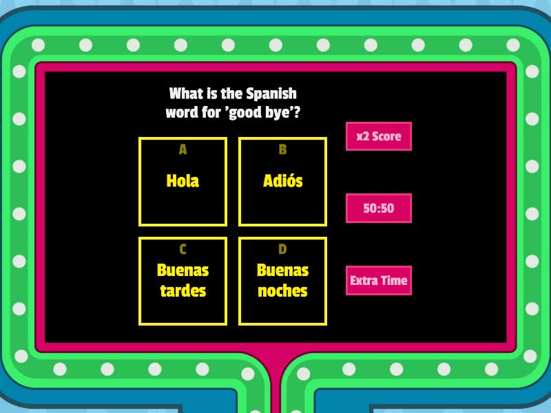 Basic Spanish Expressions - Gameshow quiz