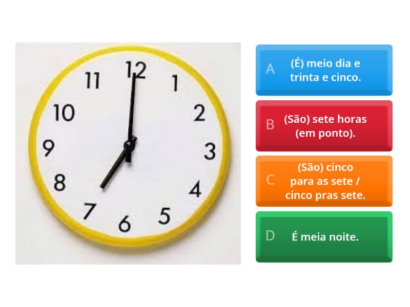 As horas em português - Quiz