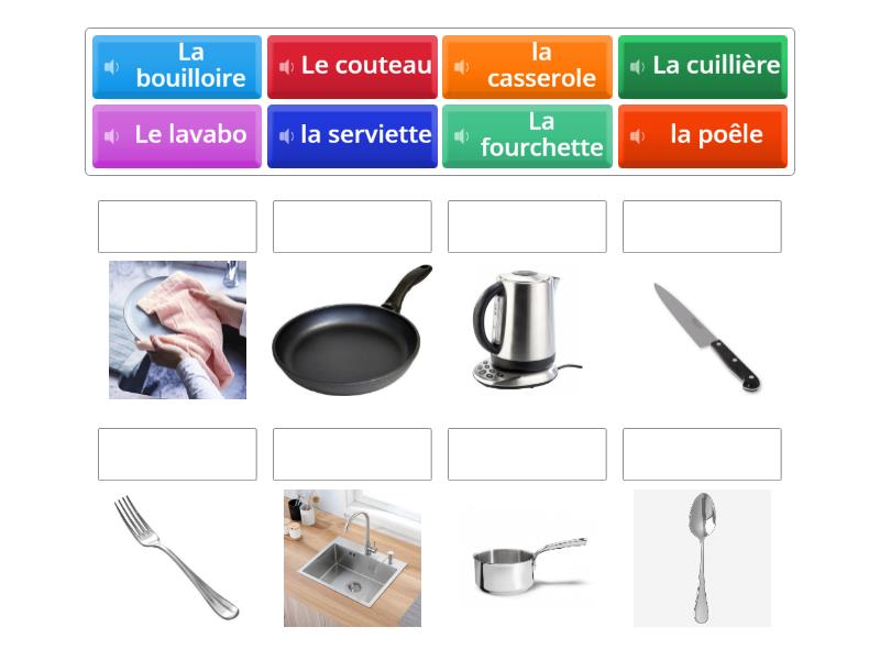 Les objets de la cuisine - Match up