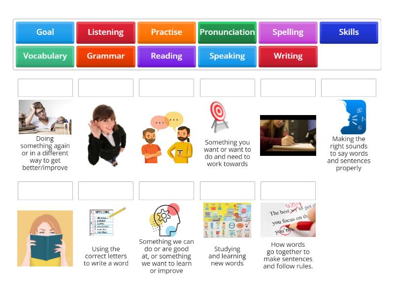 Words for learning English - Match up