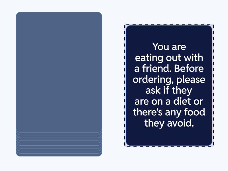 nhp - restaurant situations - Speaking cards