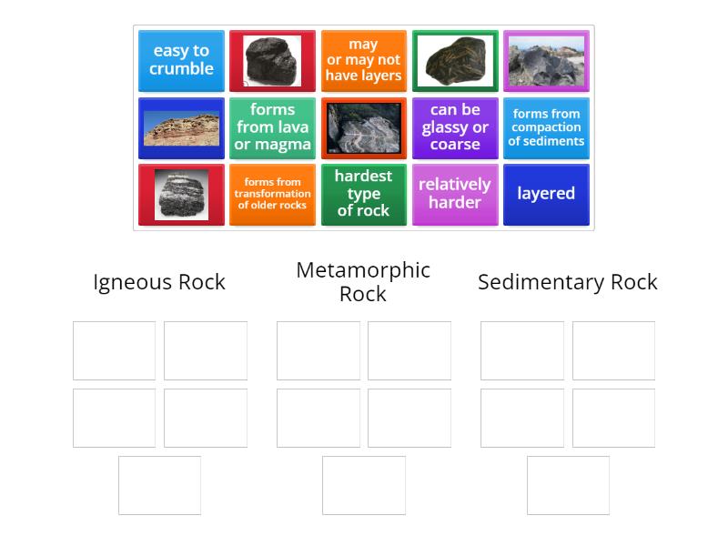 Rock Classification Activity - Group sort