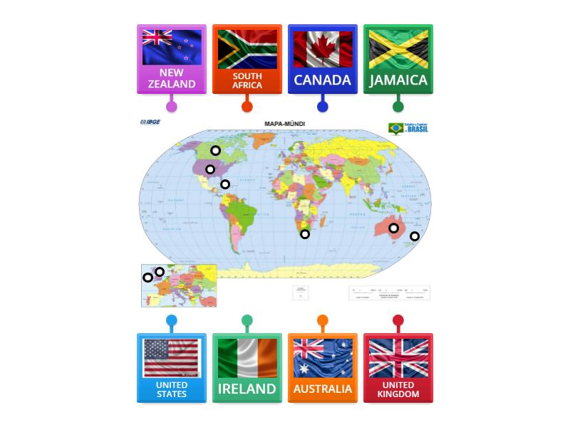 ENGLISH LANGUAGE AROUND THE WORLD - Labelled diagram