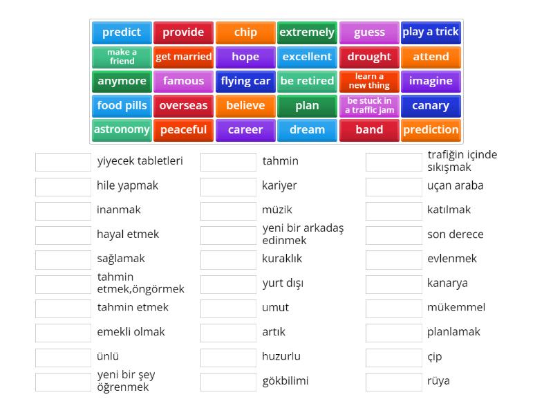 UNIT 7 CELEBRATIONS - Match up