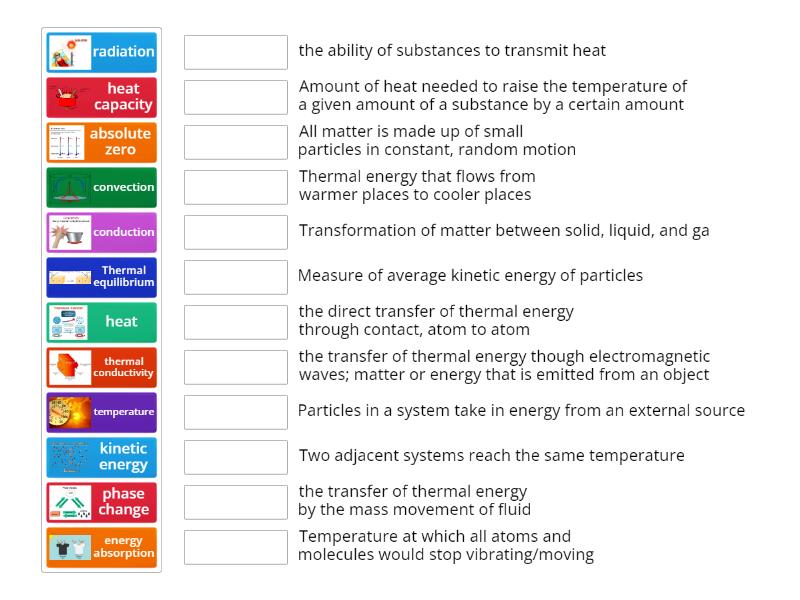 Thermal energy - Match up