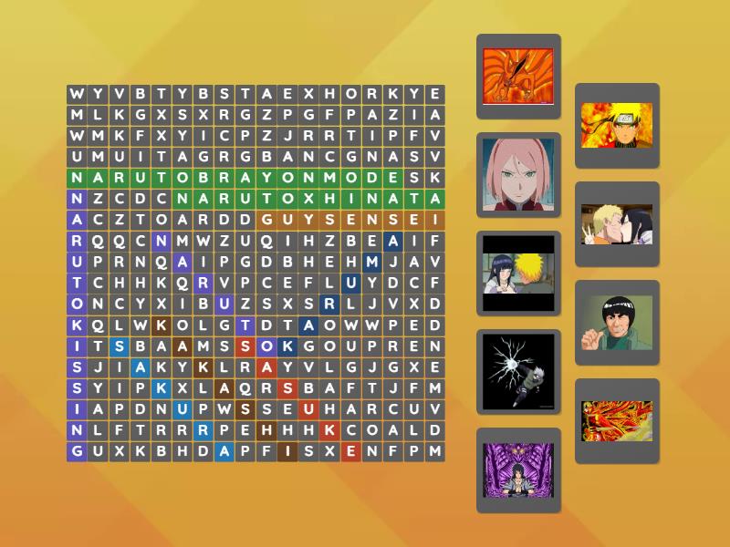 Naruto brayon mode - Wordsearch