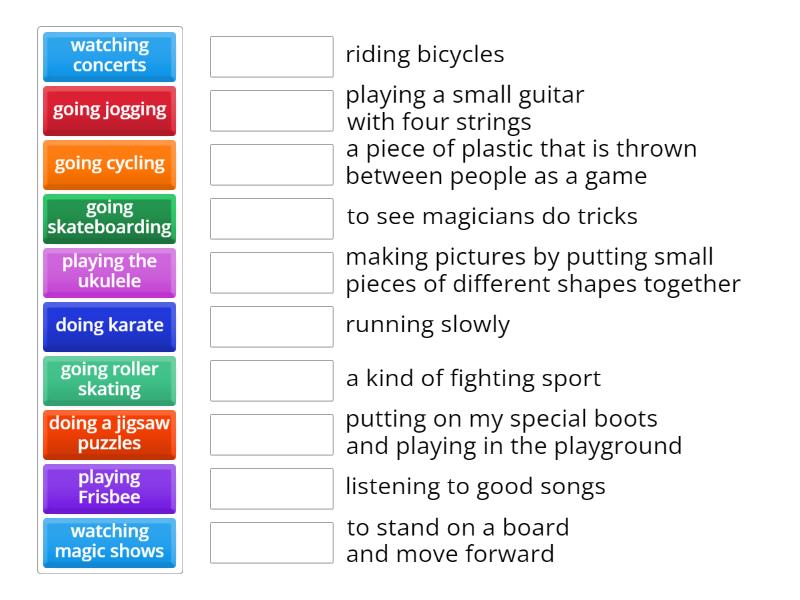 Ready 4A Unit 1-Worksheet 2 - Match up