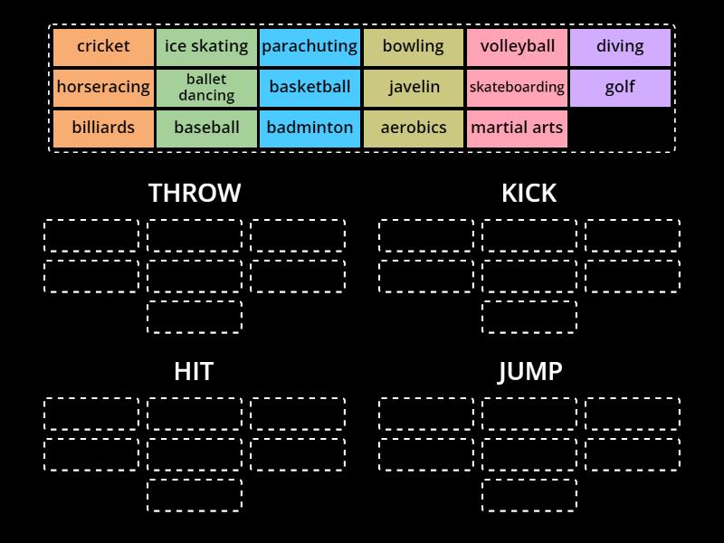 Action Verbs - Group sort