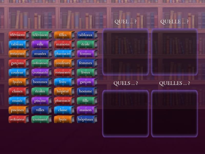 Chemins 1 - Structures 4A.2 - QUEL [jeu de tri] - Group sort