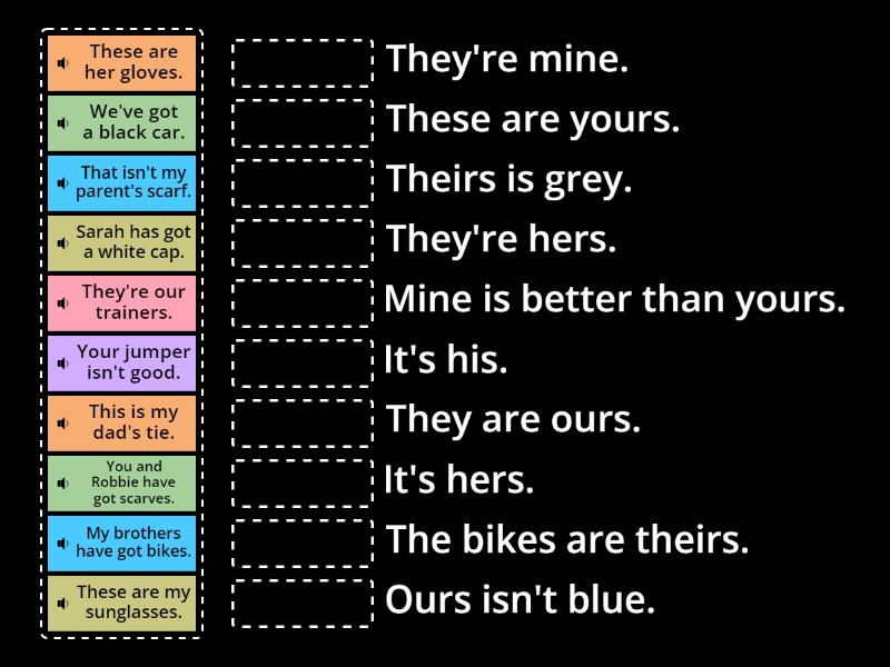 Prepare 6 Unit 9 Pronouns/ Determiners - Match up