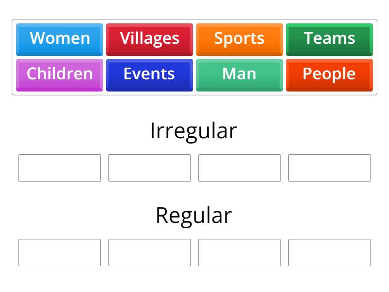 Irregular/Regular plurals - Group sort