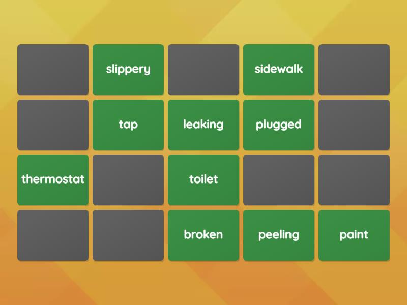 Match the adjective and noun - Matching pairs