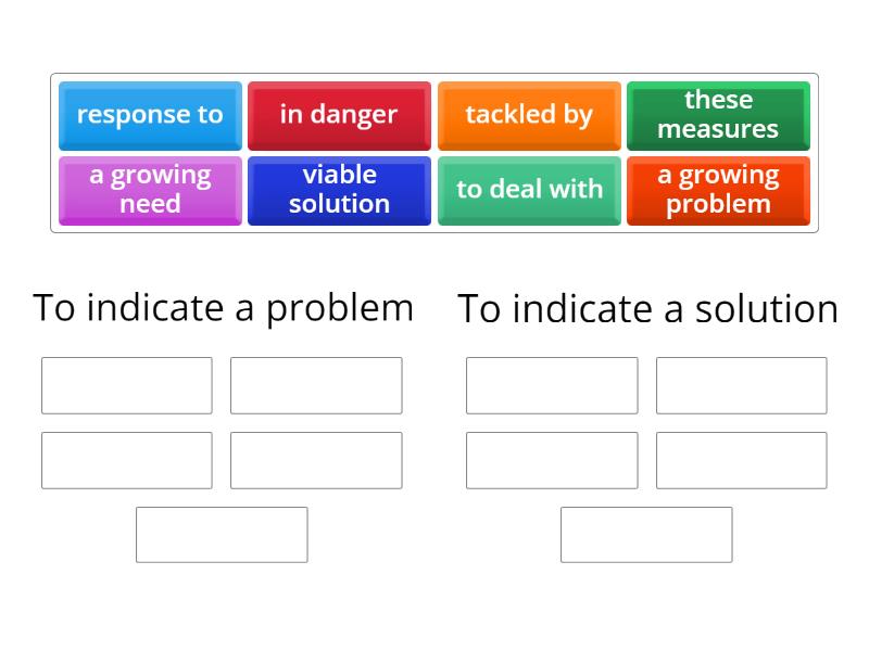 Problem solution phrases - Group sort