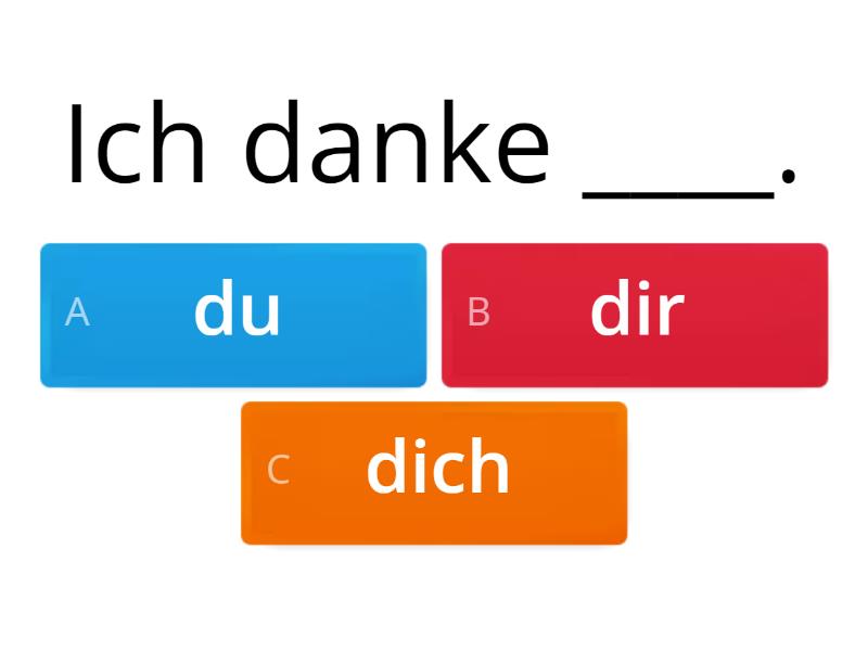 Pronomen im Nom-Dat-Akk - Викторина