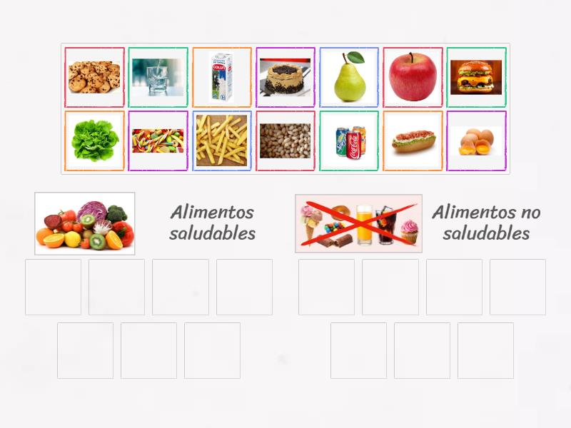 Alimentos saludables y no saludables - Group sort