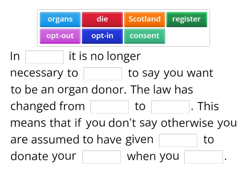 Organs Cloze - Missing word