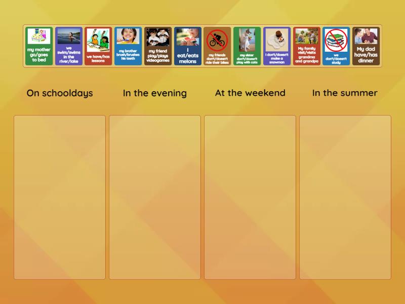 Speaking AS2 Present Simple - Categorize