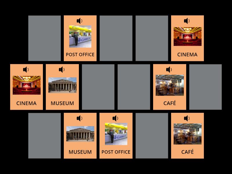 Places in the city Memory Game OU4 U1 - Matching pairs