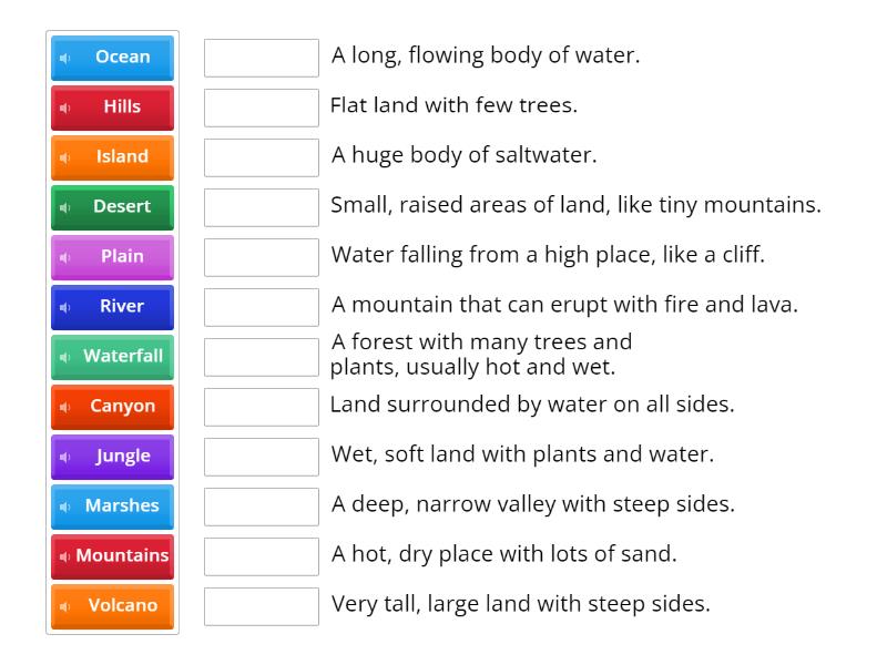 Landforms - Match up