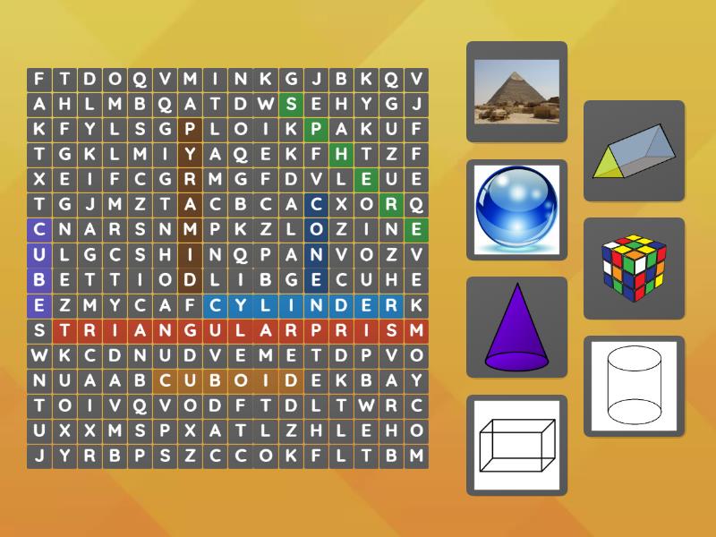 3D Shapes - Wordsearch